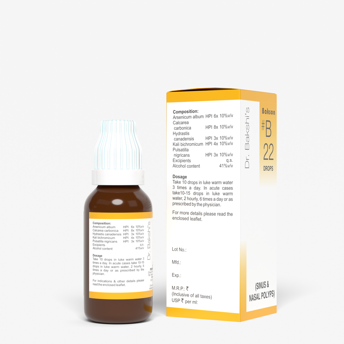 B22 DROPS (SINUS & NASAL POLYPS) – Buy Bakson