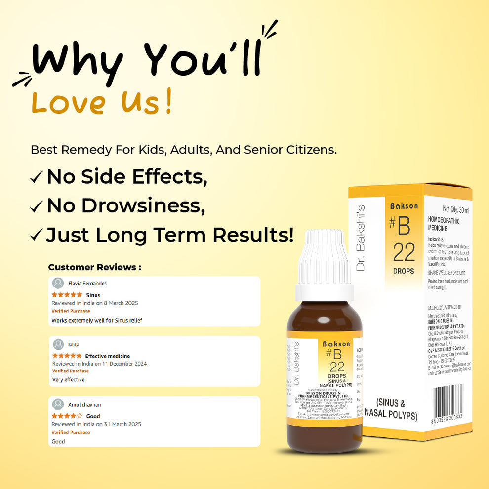 B22 DROPS (SINUS & NASAL POLYPS) – Buy Bakson
